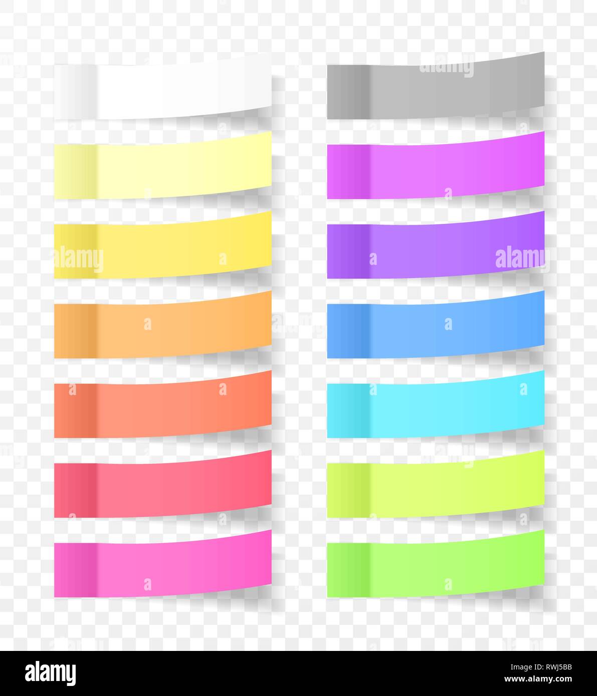 Sticky Paper Notes with Shadow Effect. Blank Color Memo Note Stickers ...