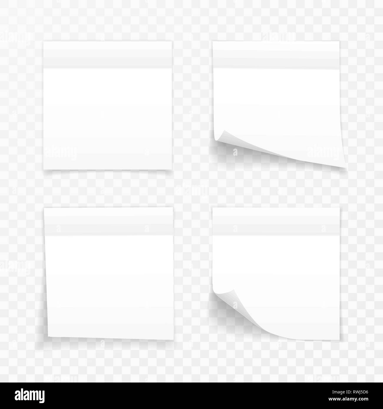 Sticky Paper Note with Shadow Effect. Blank White Memo Note Stickers ...