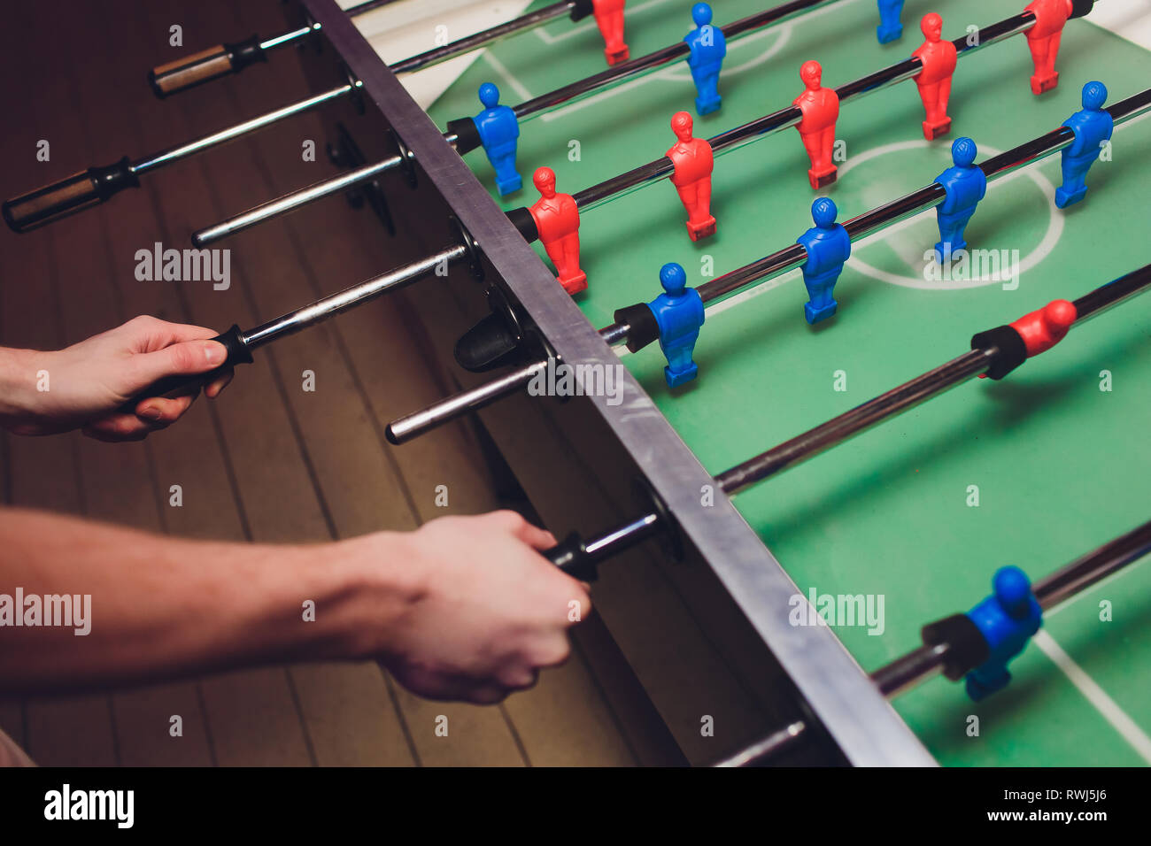 People Playing Enjoying Foosball Table Soccer Game Recreation Leisure ...
