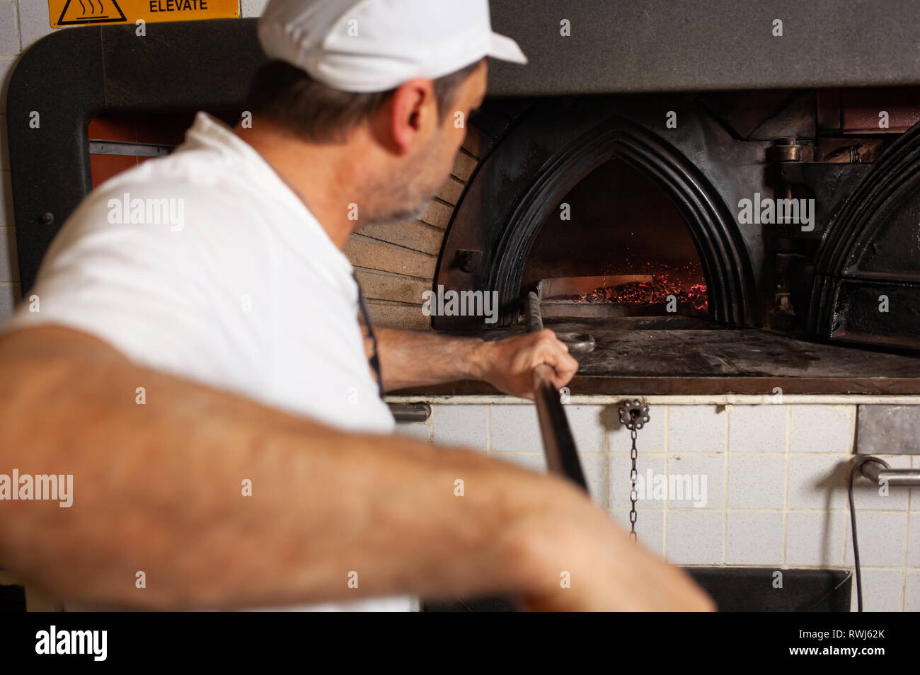 Daily production of bread baked with wood oven with traditional method ...