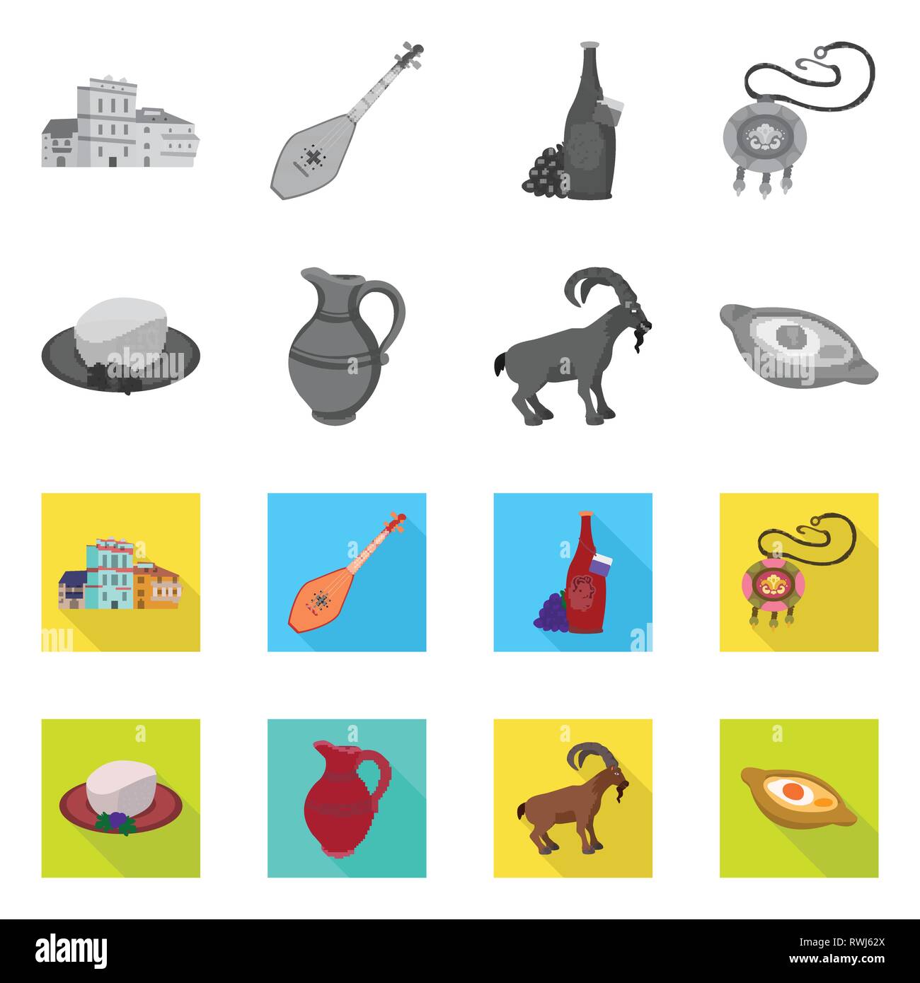 Isolated object of culture and sightseeing logo. Collection of culture ...