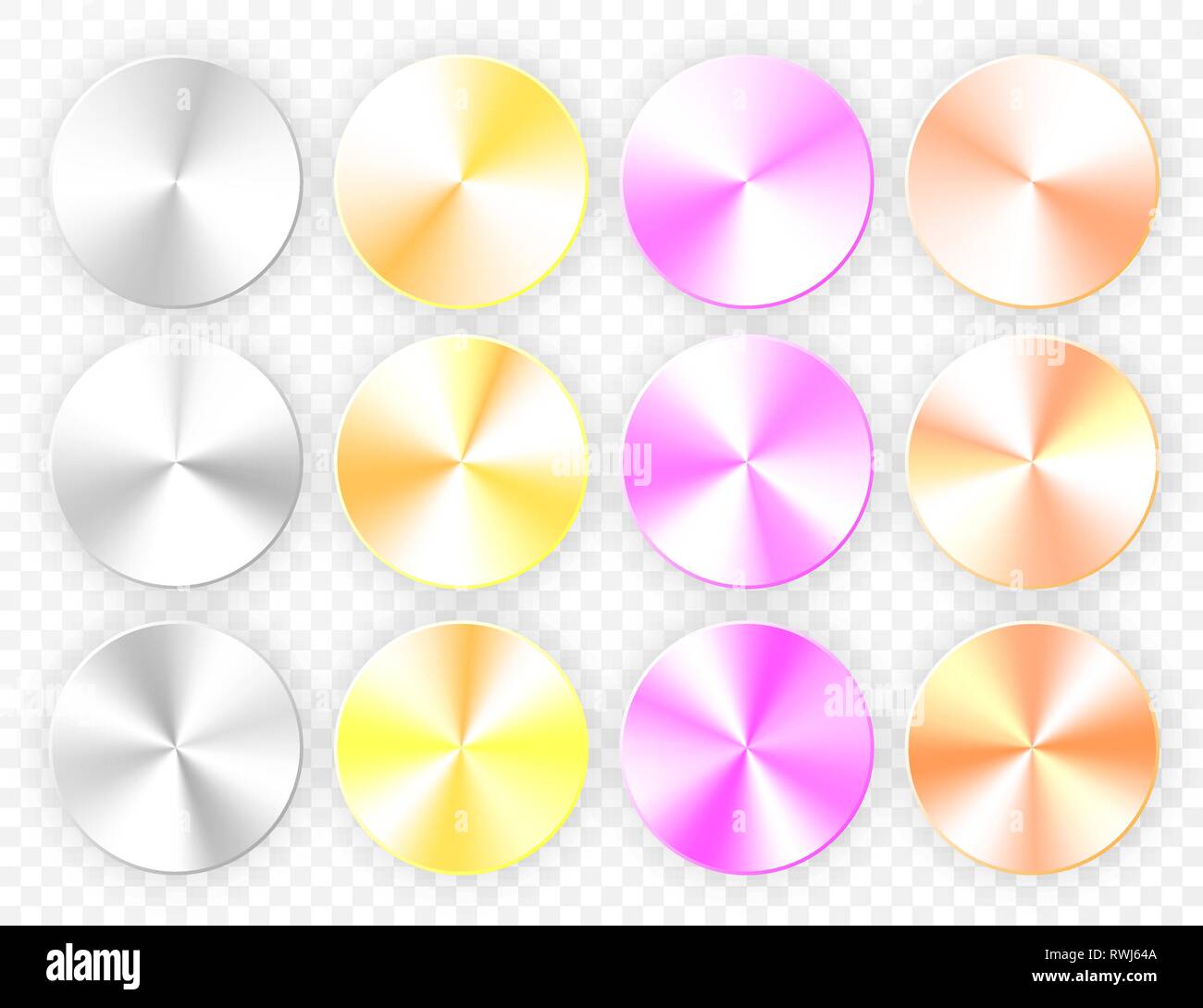 Set of Conic gradients on a transparent background. Vector illustration ...
