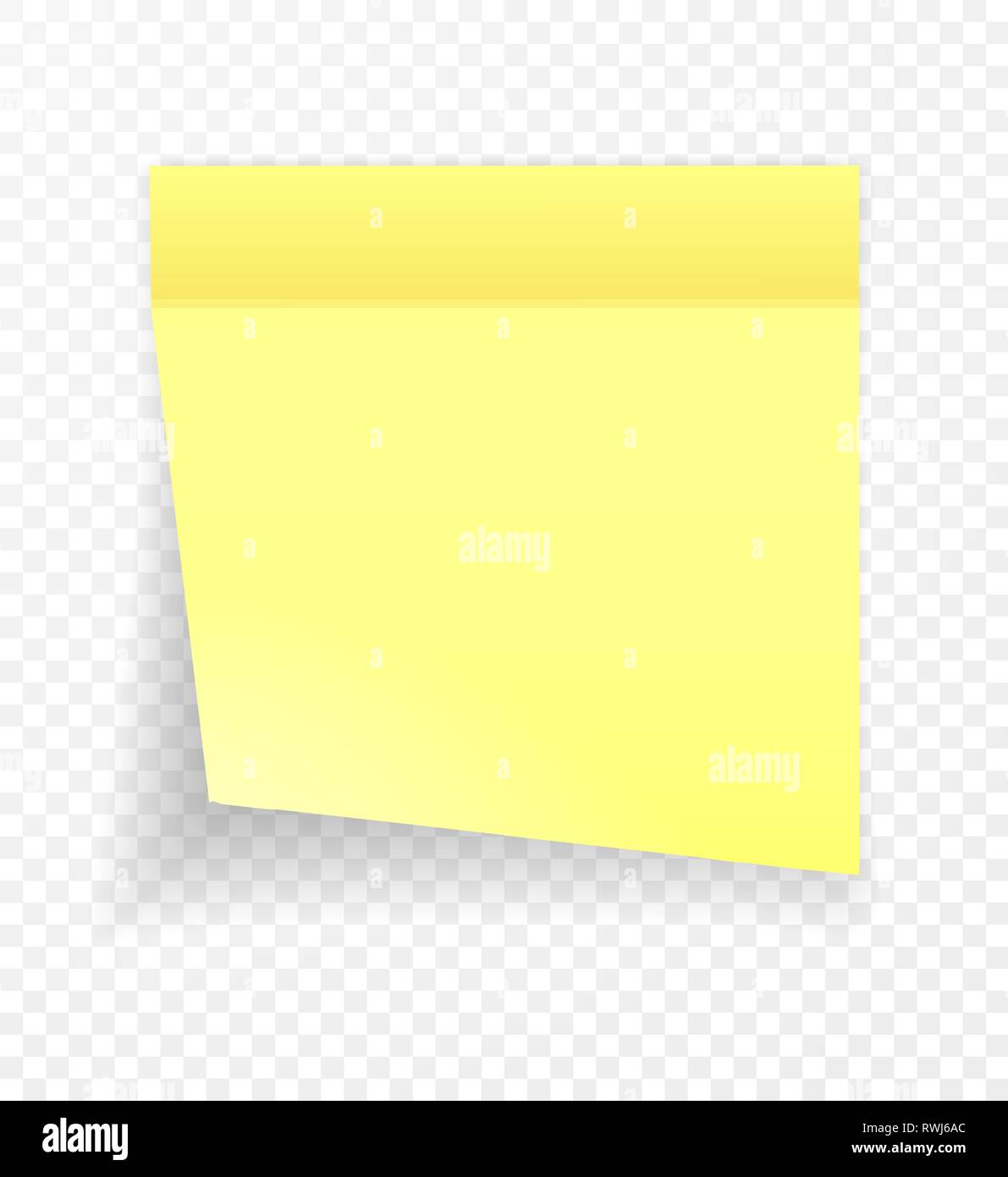 Yellow sticky note isolated on transparent background. Vector ...