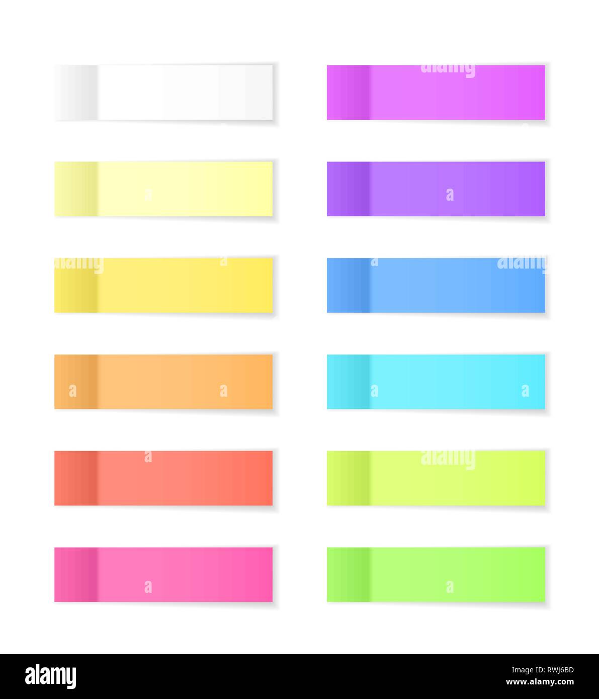 Sticky Paper Notes with Shadow Effect. Blank Color Memo Note Stickers ...