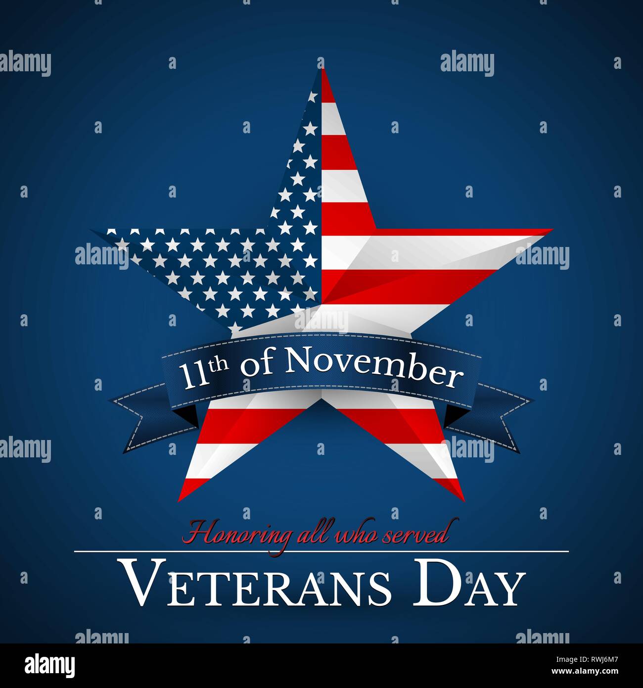 Veterans Day of USA with star in national flag colors american flag ...