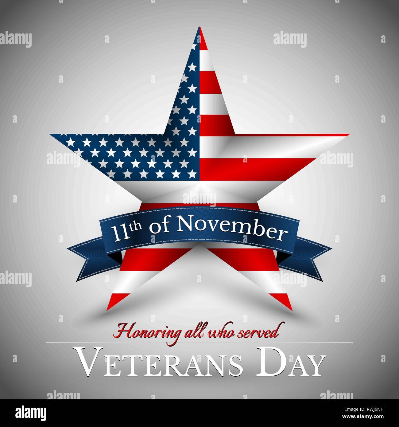 Veterans Day of USA with star in national flag colors american flag ...