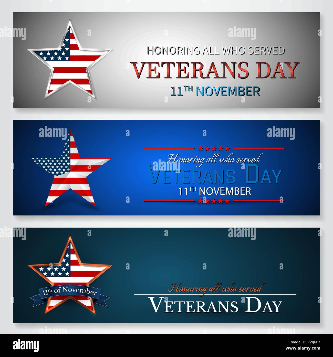Veterans Day of USA with star in national flag colors american flag ...