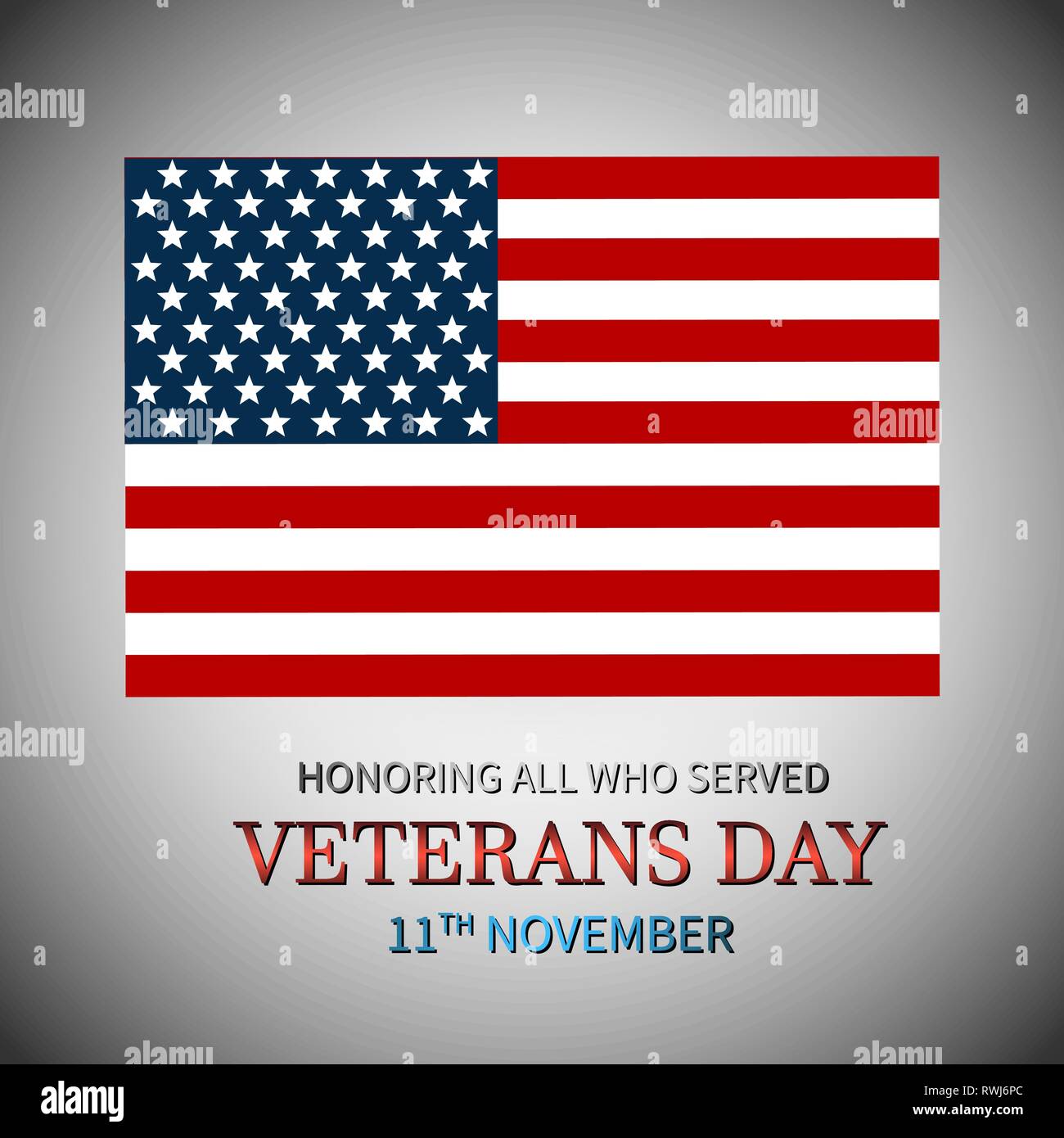 Veterans Day of USA american flag. Honoring all who served. Vector ...