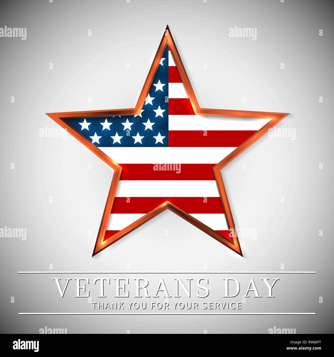 Veterans Day of USA with star in national flag colors american flag ...