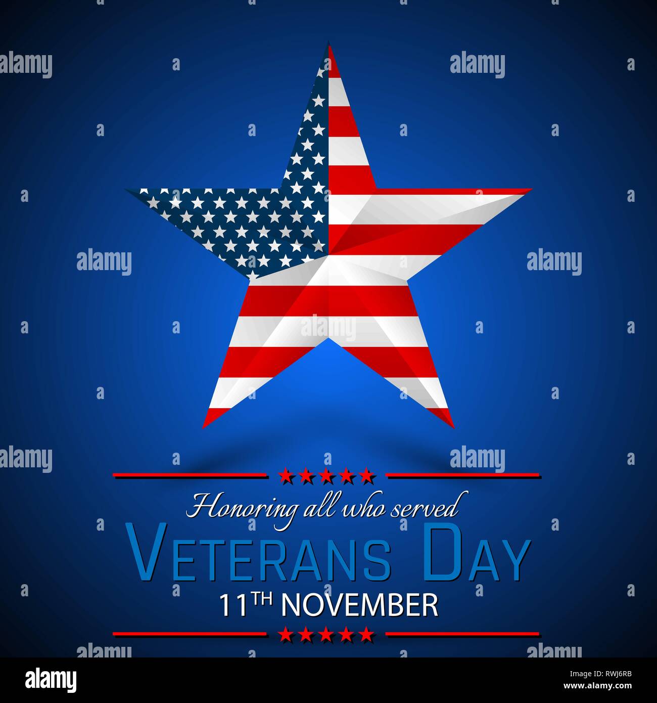 Veterans Day of USA with star in national flag colors american flag ...