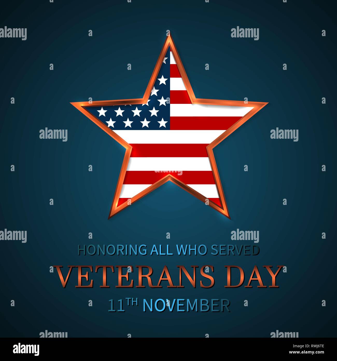 Veterans Day of USA with star in national flag colors american flag ...