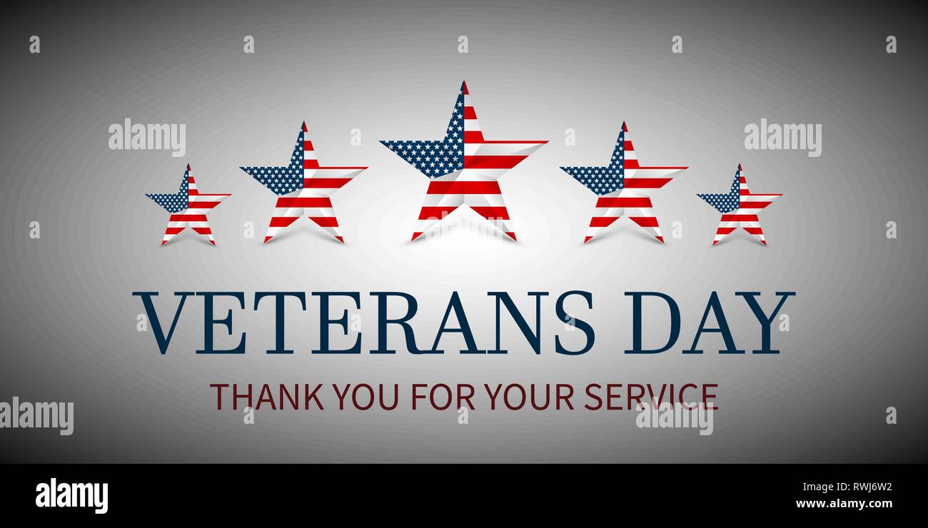 Veterans Day of USA with star in national flag colors american flag ...