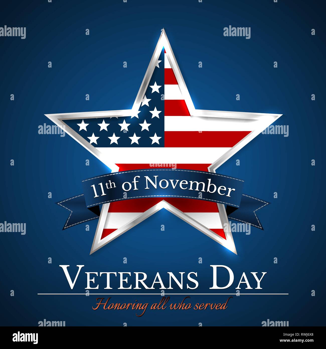 Veterans Day of USA with star in national flag colors american flag ...
