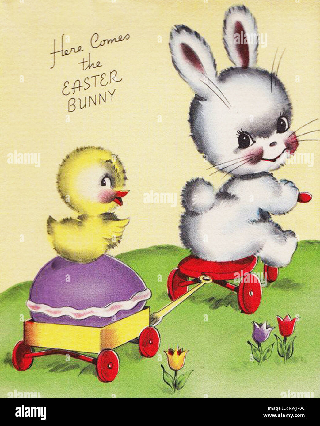 Vintage Easter card illustration Stock Photo - Alamy
