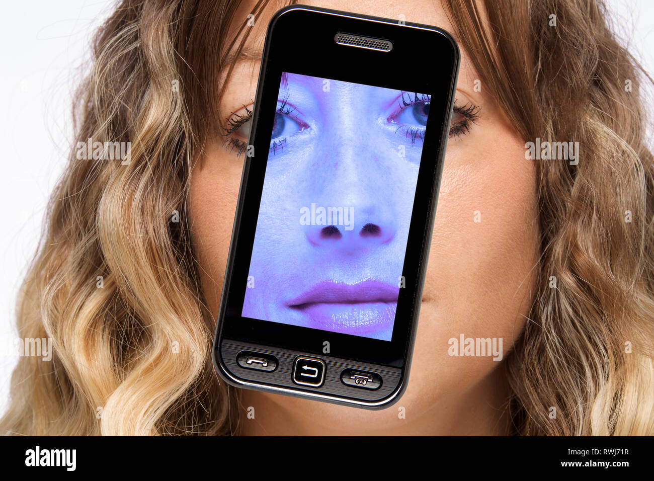 Phone face hi-res stock photography and images - Alamy