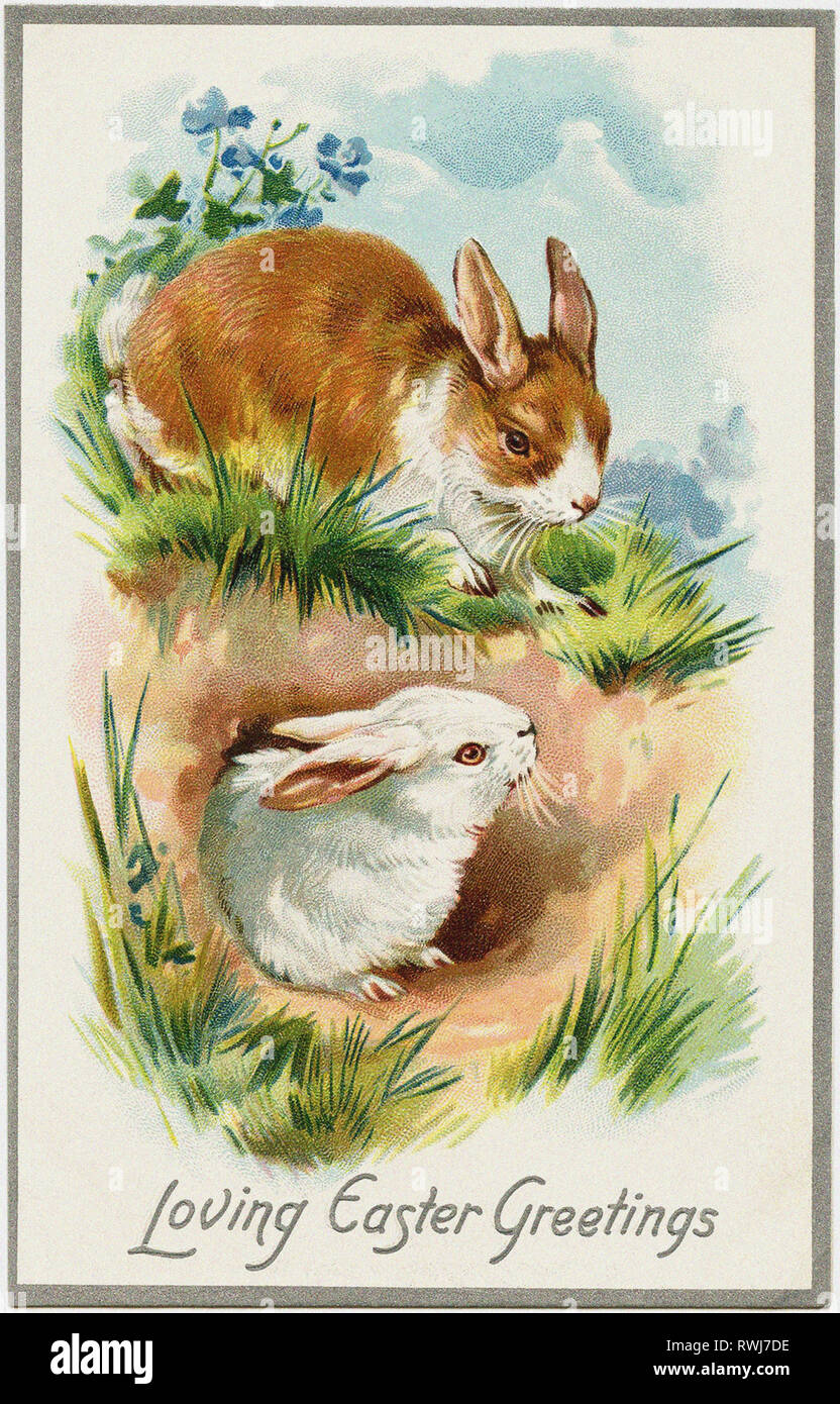 Vintage Easter card illustration Stock Photo - Alamy