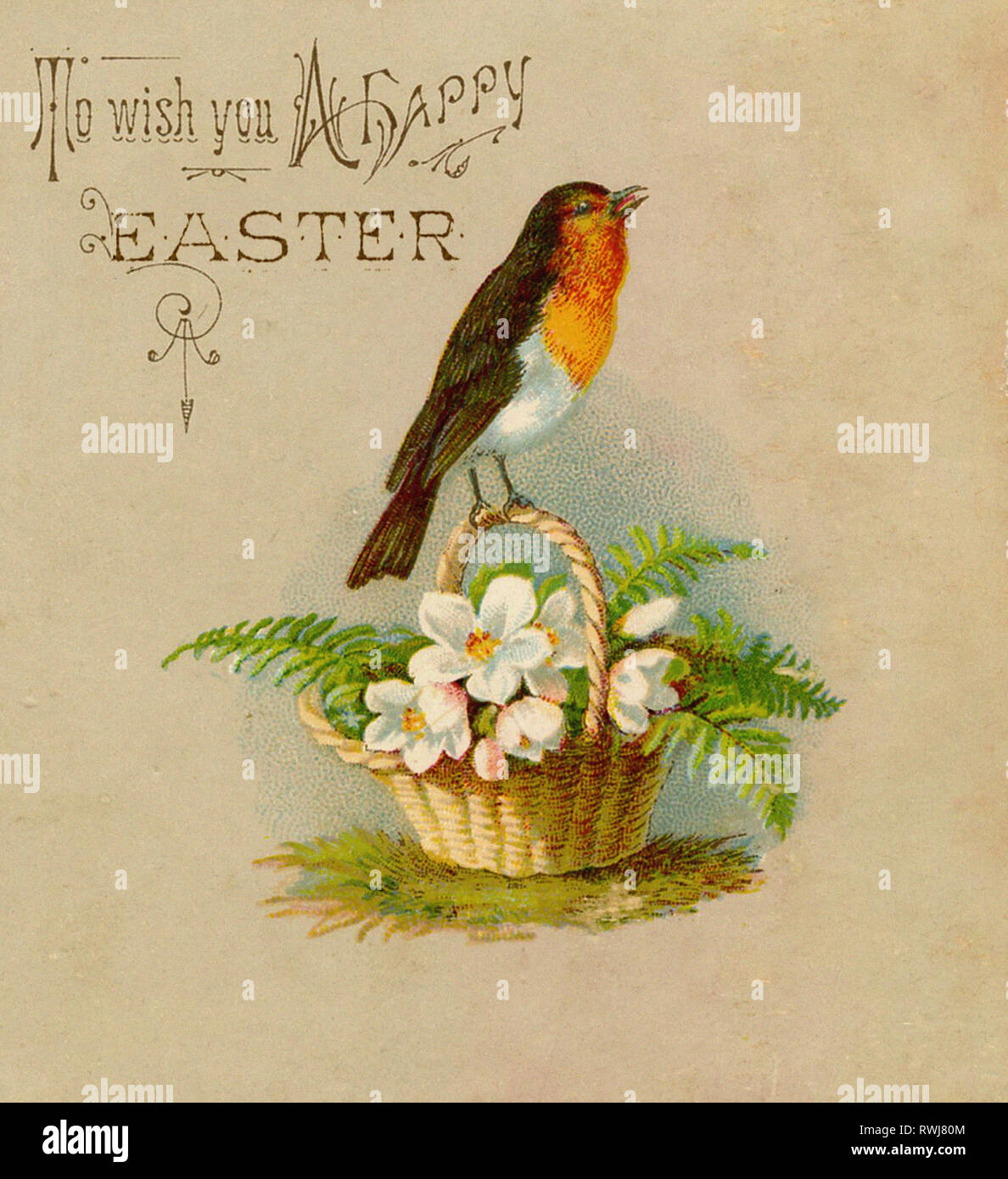 Vintage Easter card illustration Stock Photo - Alamy