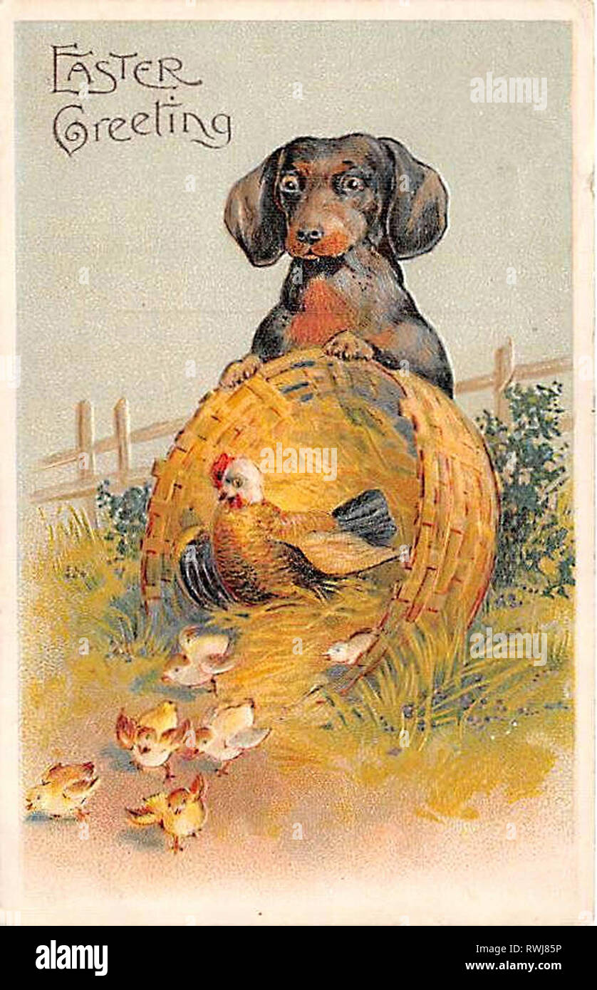 Vintage Easter card illustration Stock Photo - Alamy