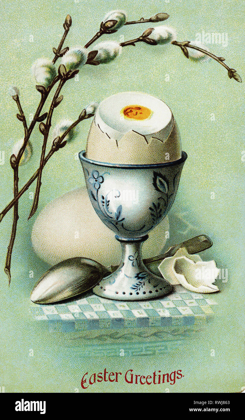 Vintage Easter card illustration Stock Photo - Alamy