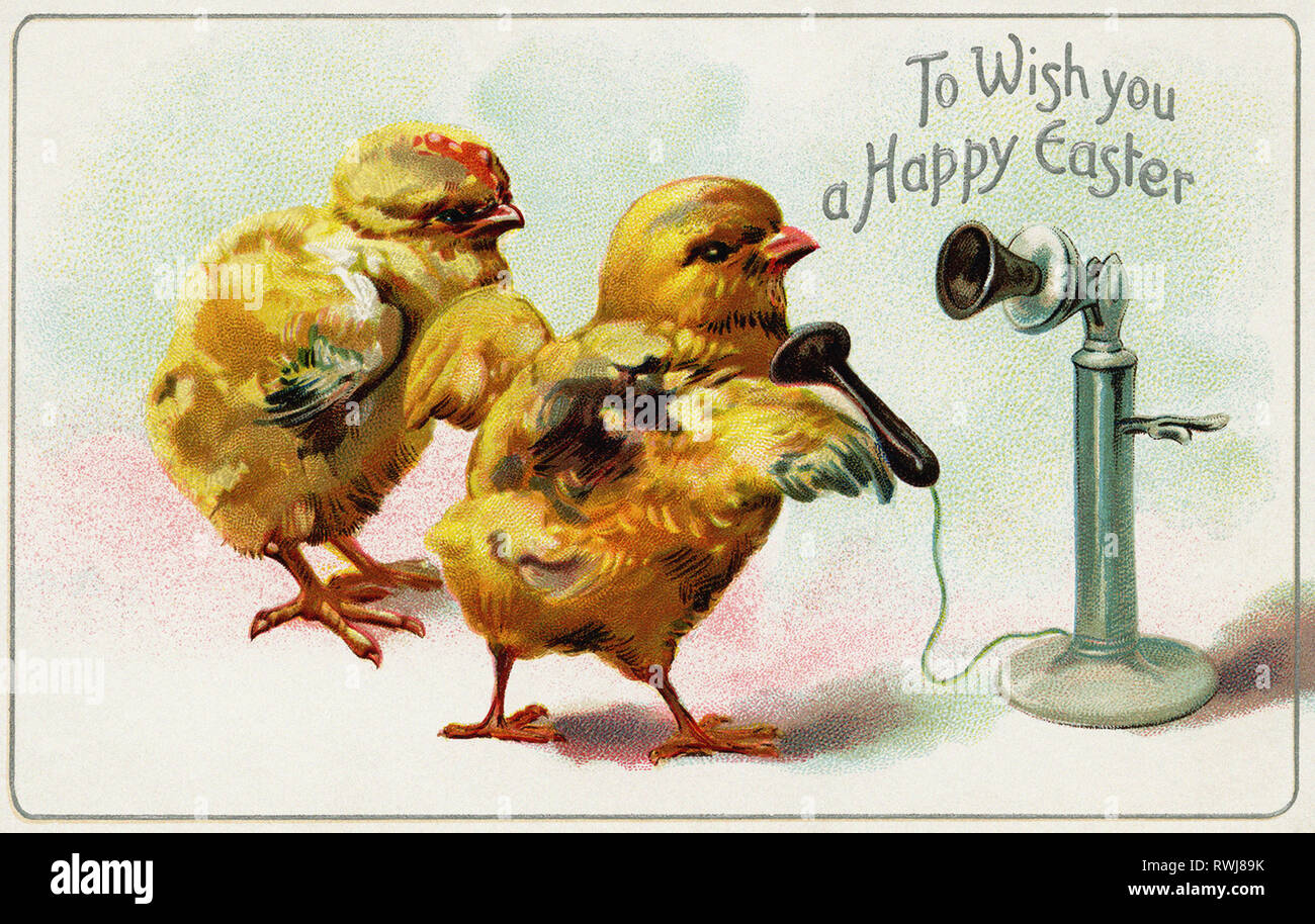 Vintage Easter card illustration Stock Photo - Alamy