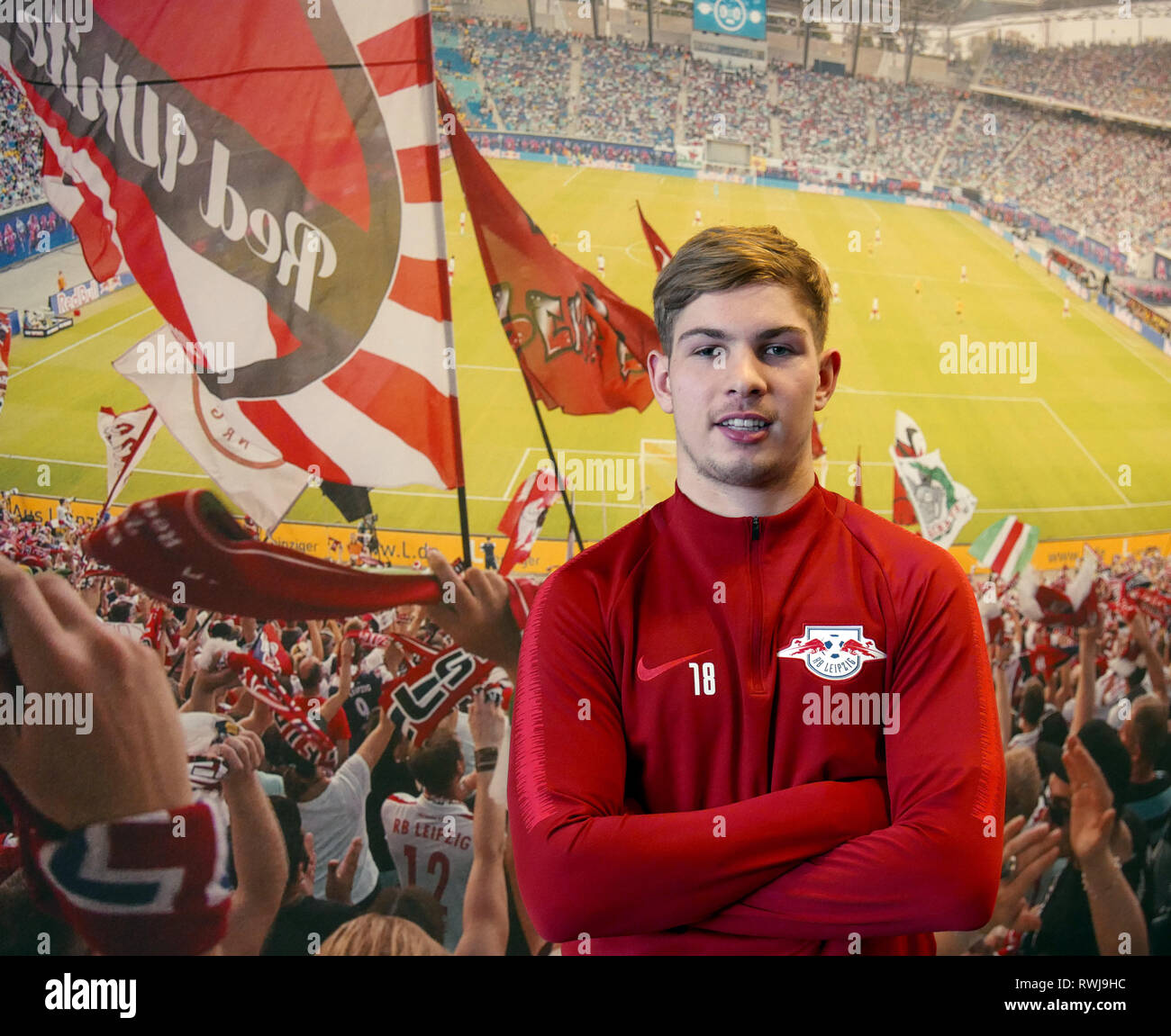 Leipzig, Germany. 06th Mar, 2019. Emile Smith Rowe, a newcomer to RB ...