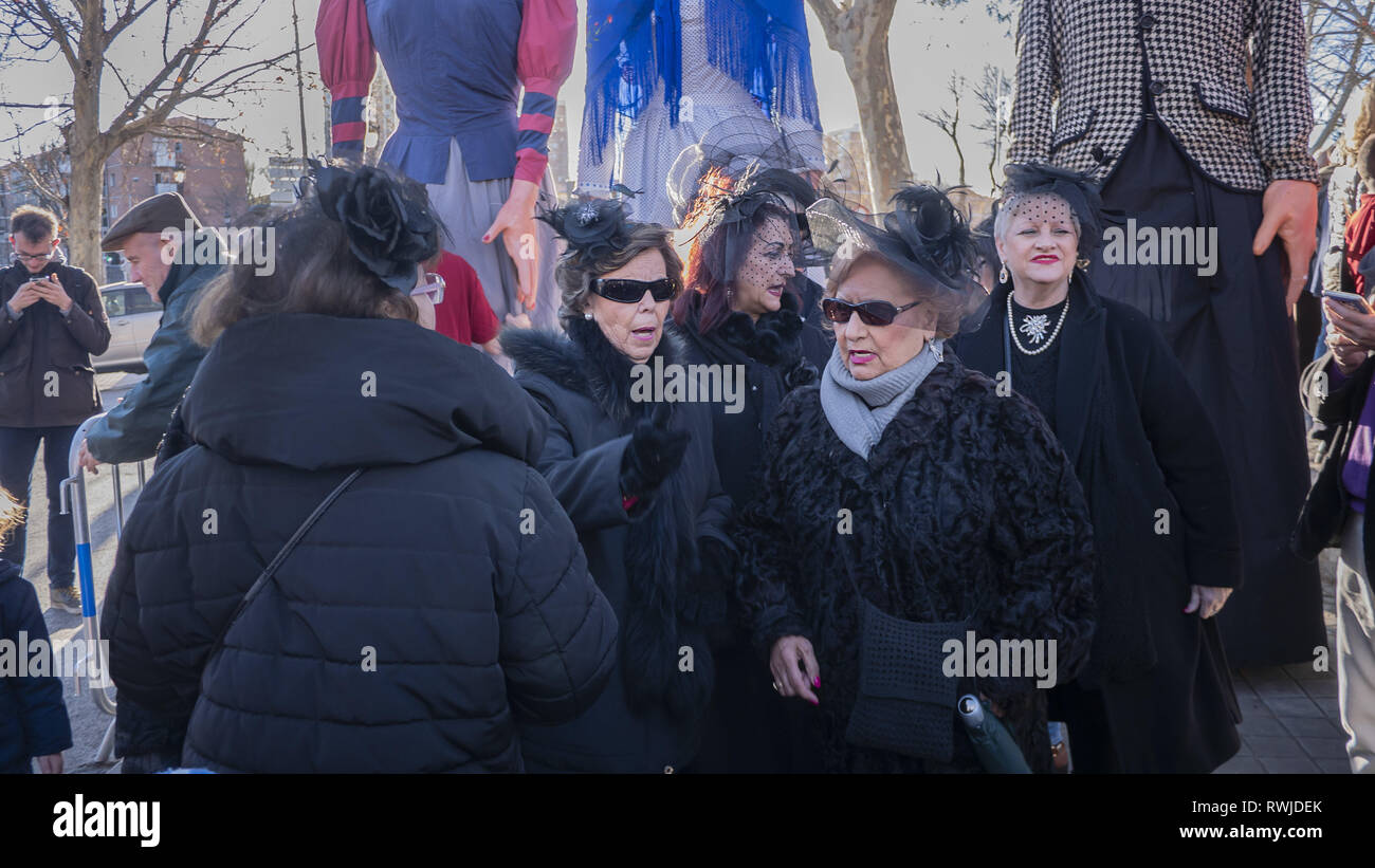 Madrid, Madrid, Spain. 6th Mar, 2019. Women seen dressed like widows ...