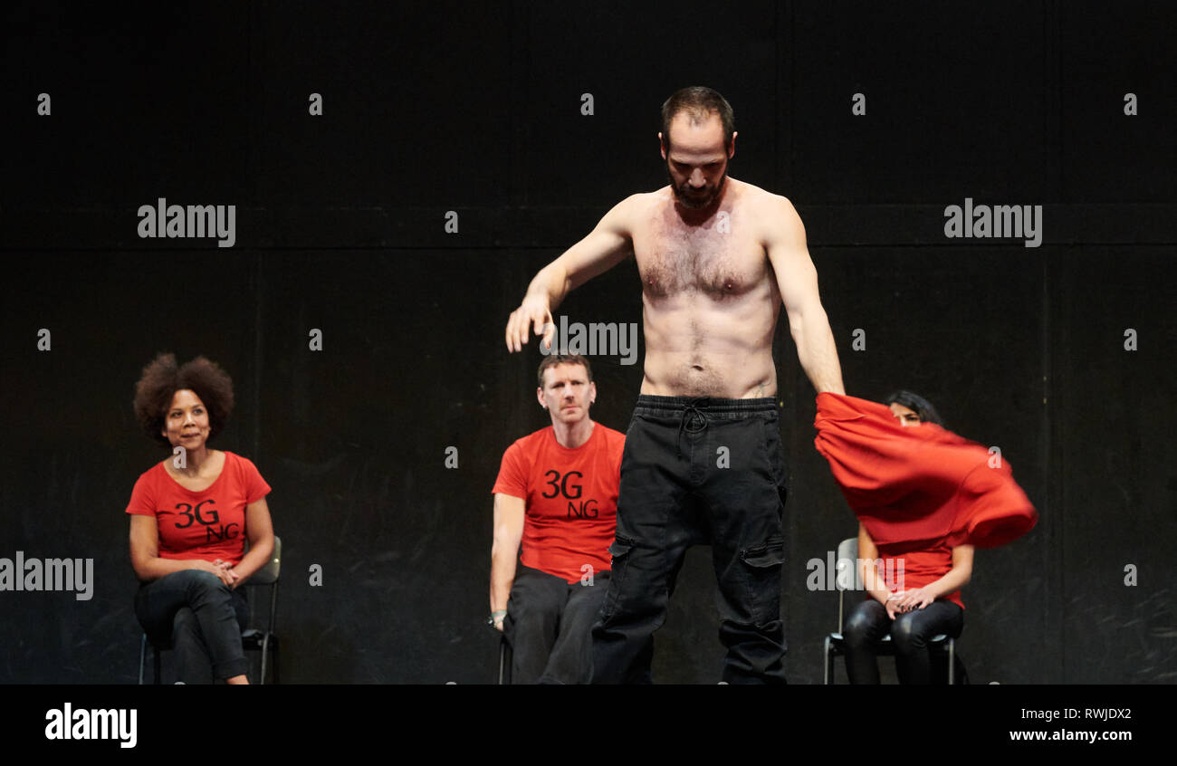Berlin, Germany. 06th Mar, 2019. Actor Yousef Sweid takes off his T ...
