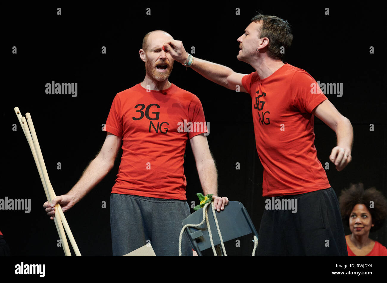 Berlin, Germany. 06th Mar, 2019. On stage, actor Knut Berger leaves his ...
