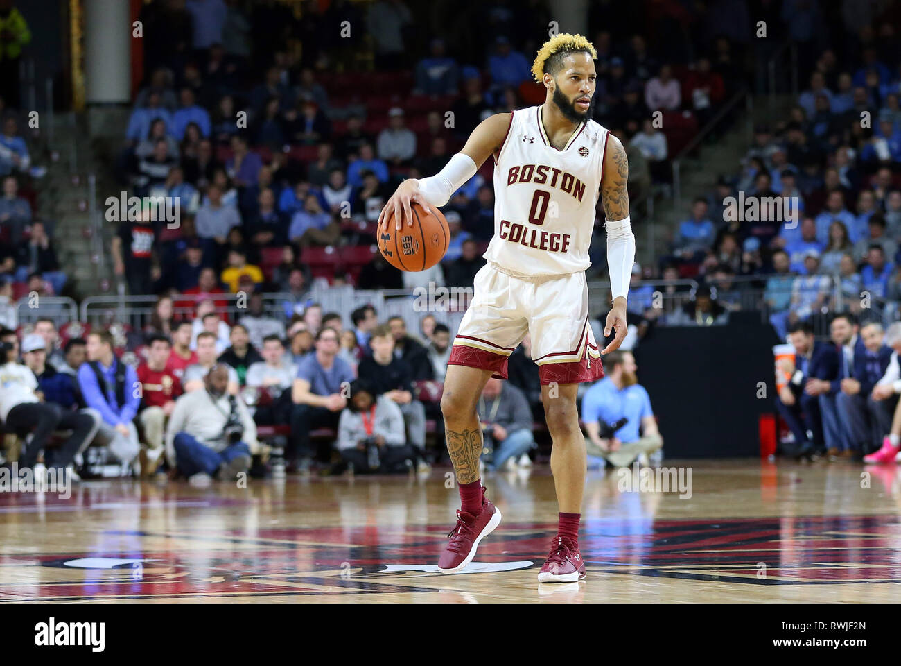 Conte Forum. 5th Mar, 2019. MA, USA; Boston College Eagles guard Ky ...