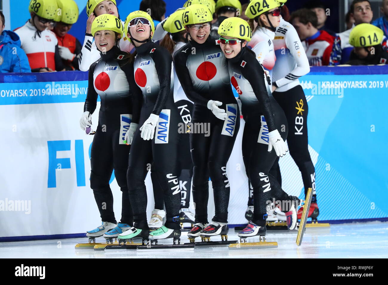 Arena Sever, Krasnoyarsk, Russia. 6th Mar, 2019. (L-R) Miwako Yamaura ...