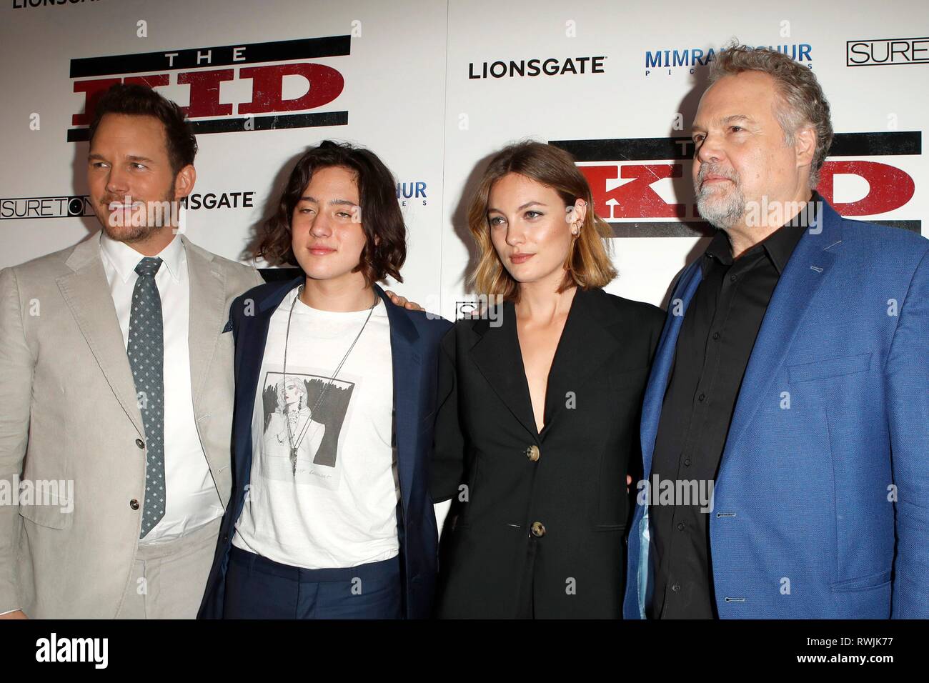 Los Angeles, CA, USA. 6th Mar, 2019. Chris Pratt, Jake Schur, Leila ...