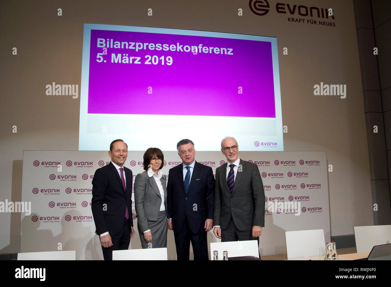 Eat, Deutschland. 05th Mar, 2019. The Management of Evonik Industries ...