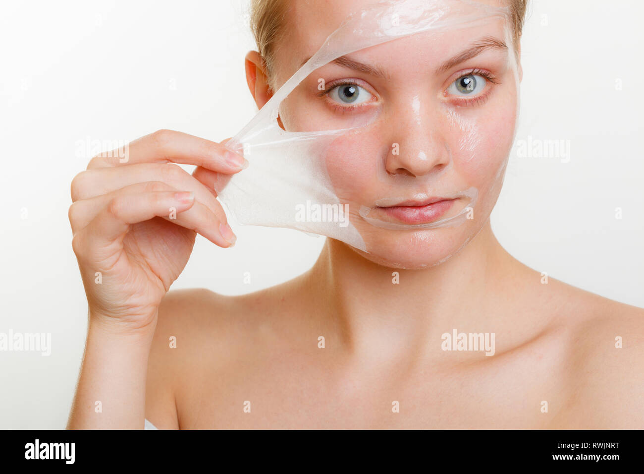 Beauty skin care cosmetics and health concept. Young woman face, girl ...