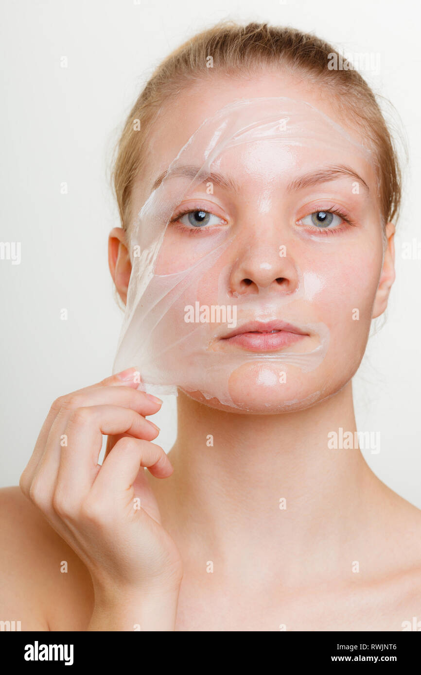 Beauty skin care cosmetics and health concept. Young woman face, girl ...