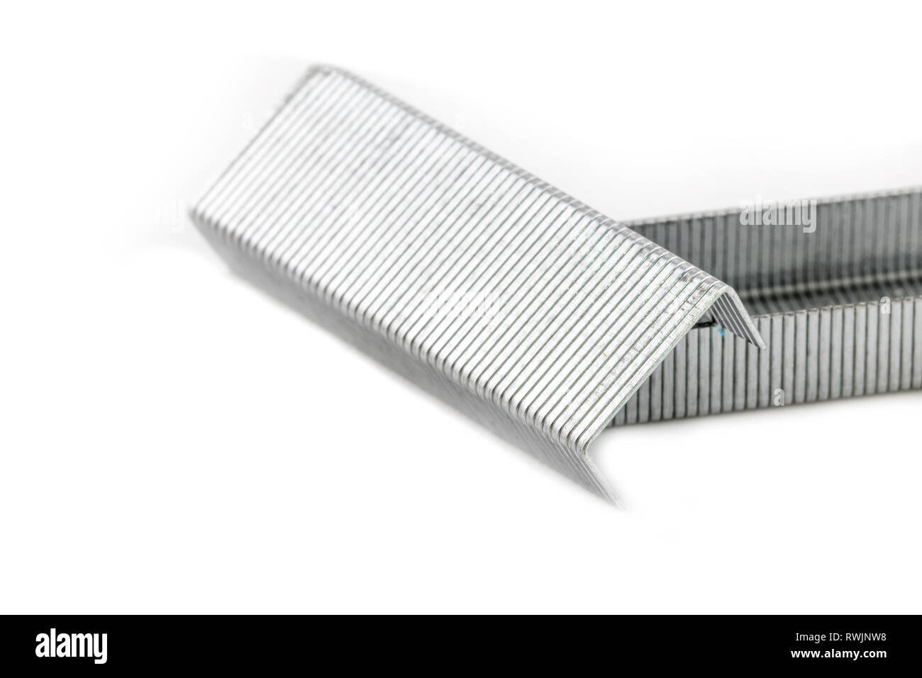 staples detail office working background isolated on white Stock Photo ...