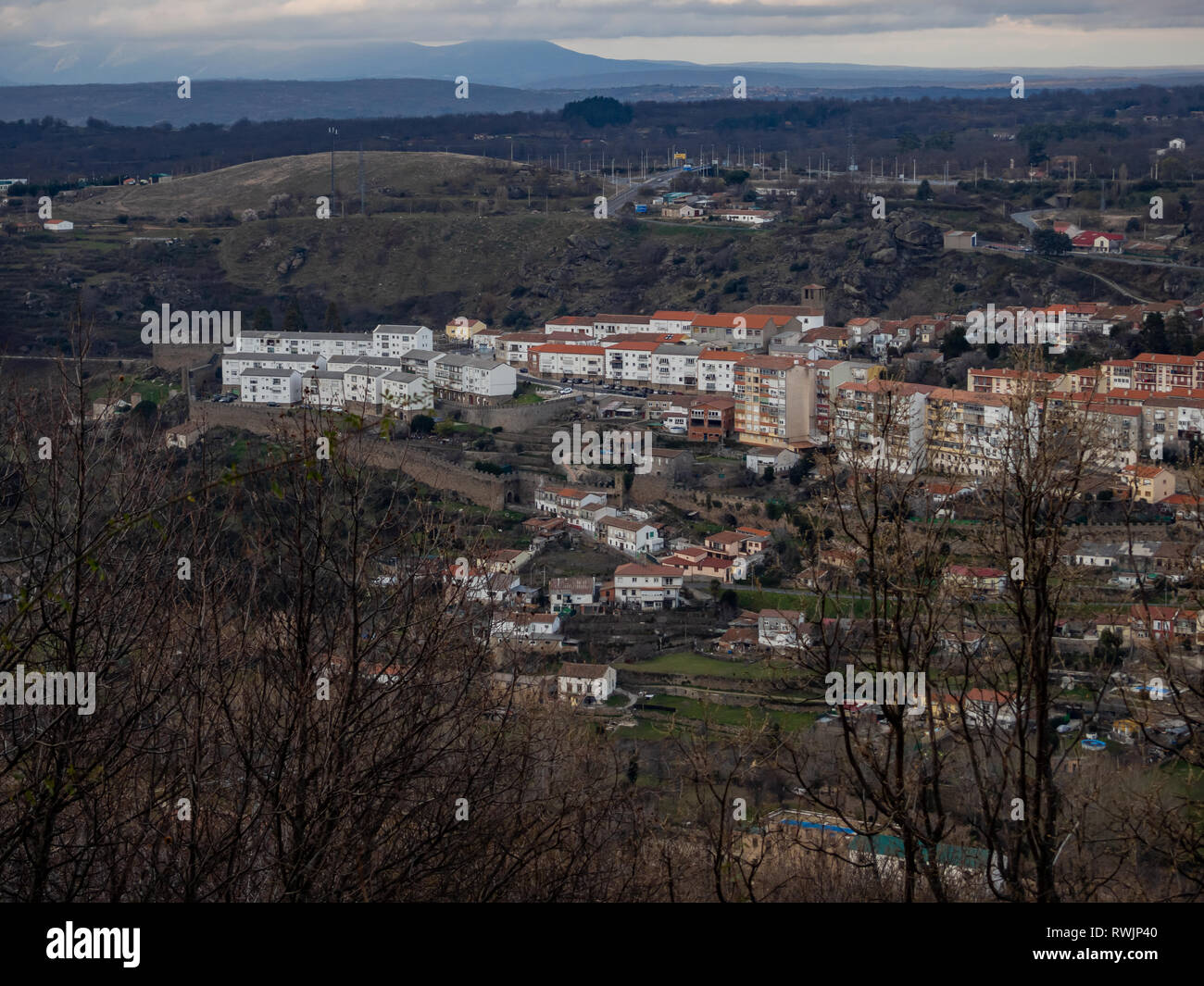 Aerial view of the mountain village Bejar (Salamanca Stock Photo - Alamy