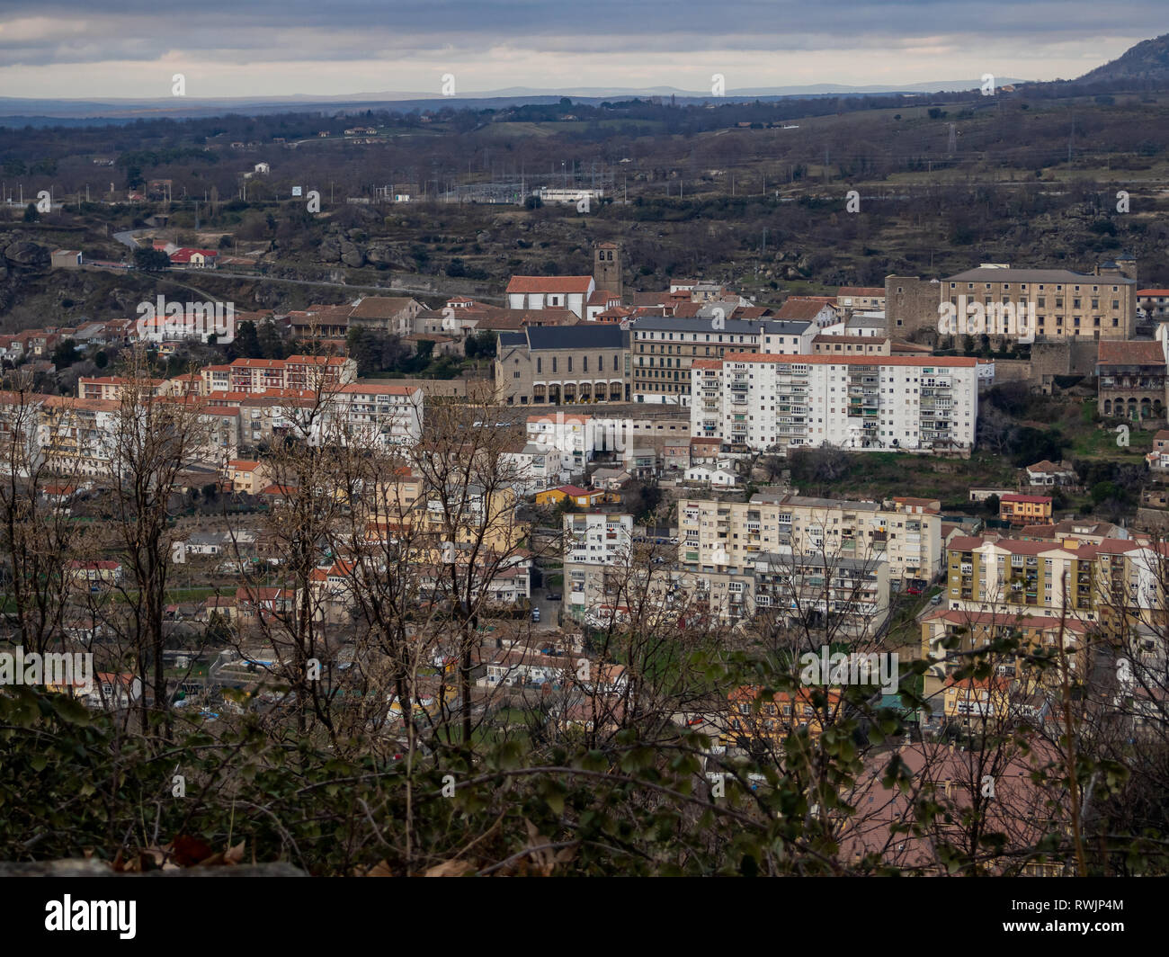 Aerial view of the mountain village Bejar (Salamanca Stock Photo - Alamy