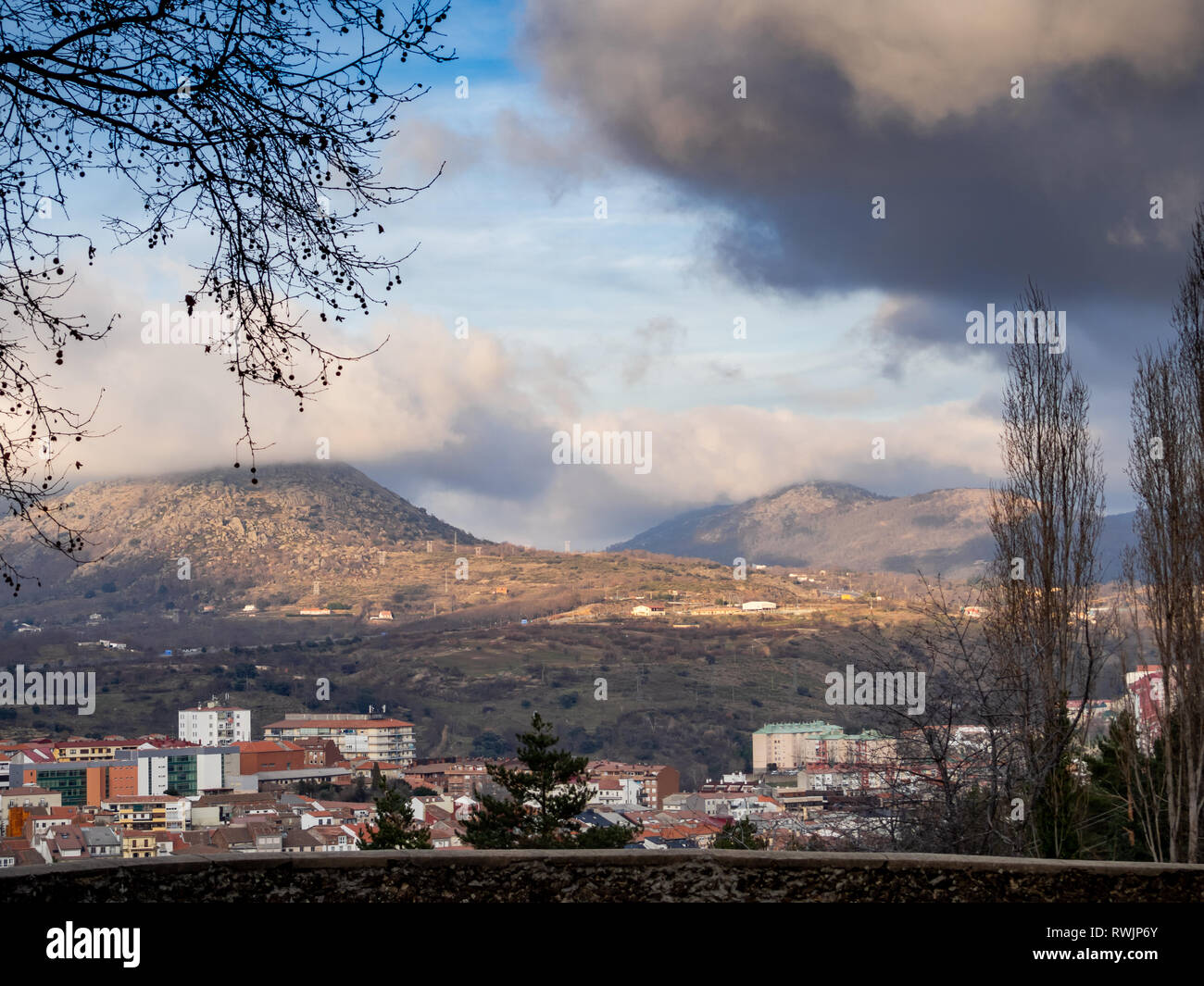 Aerial view of the mountain village Bejar (Salamanca Stock Photo - Alamy