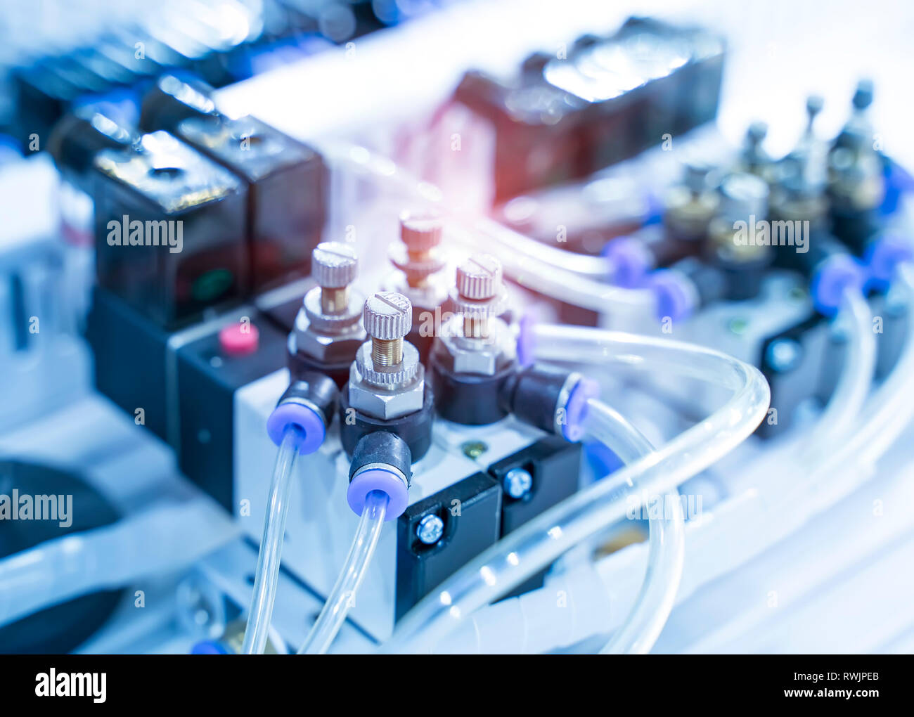 robotic pneumatic input to robot handle Stock Photo - Alamy