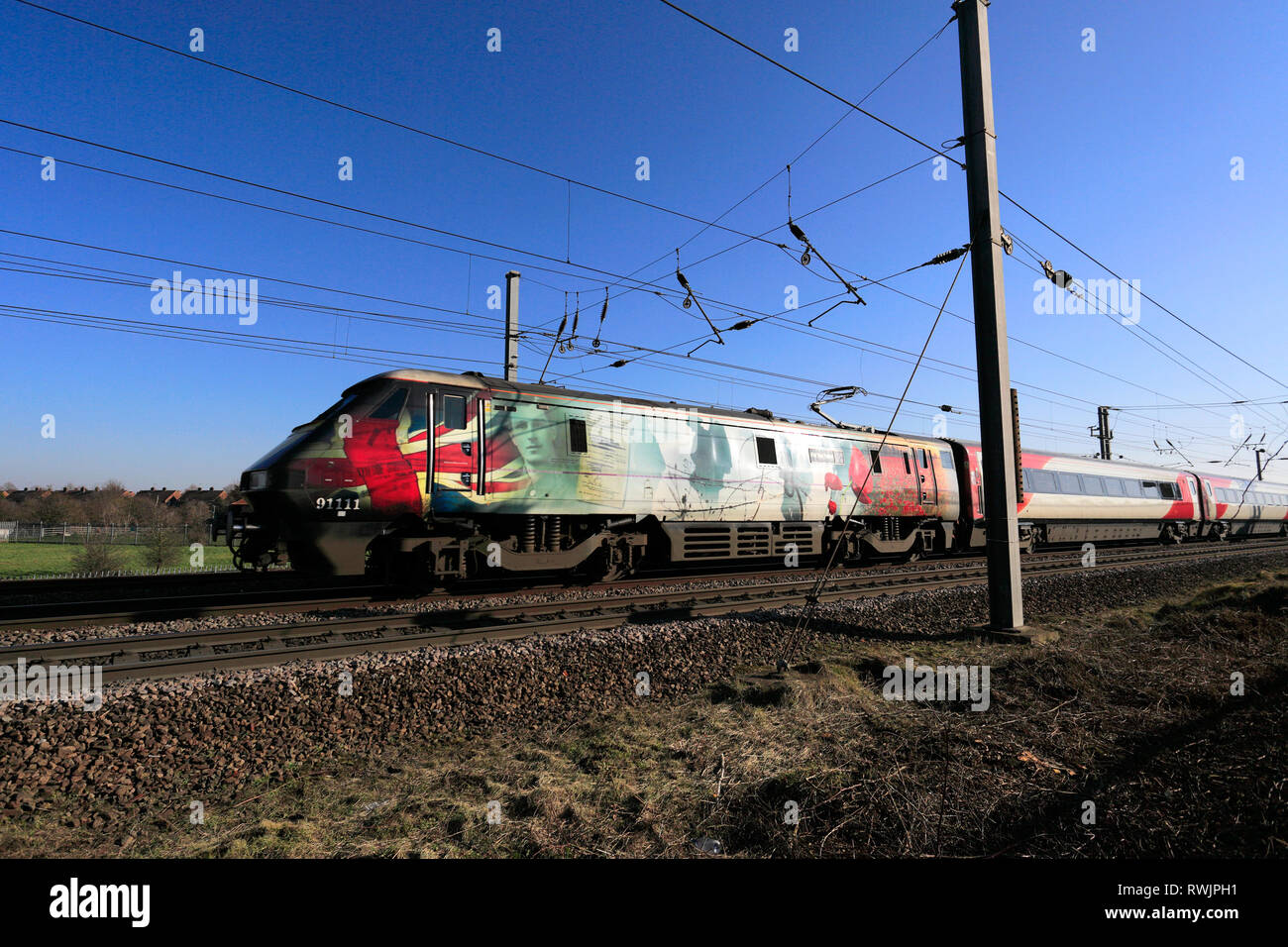 91111 For The Fallen, LNER train, East Coast Main Line Railway ...