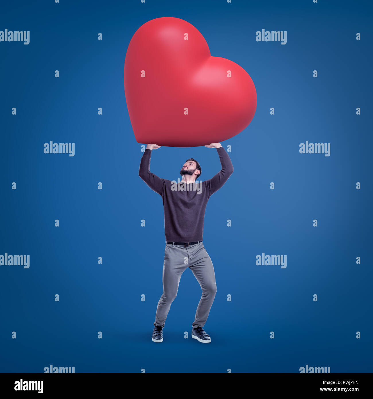 Man carrying big heart hi-res stock photography and images - Alamy