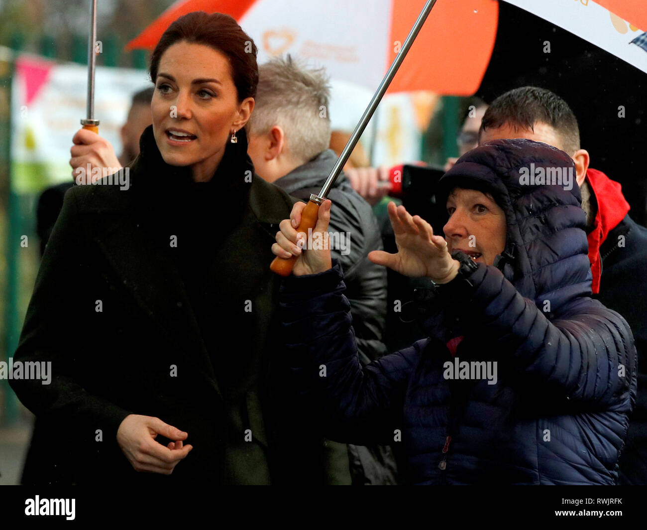 The Duchess of Cambridge (left) during a visit to Revoe Park in ...