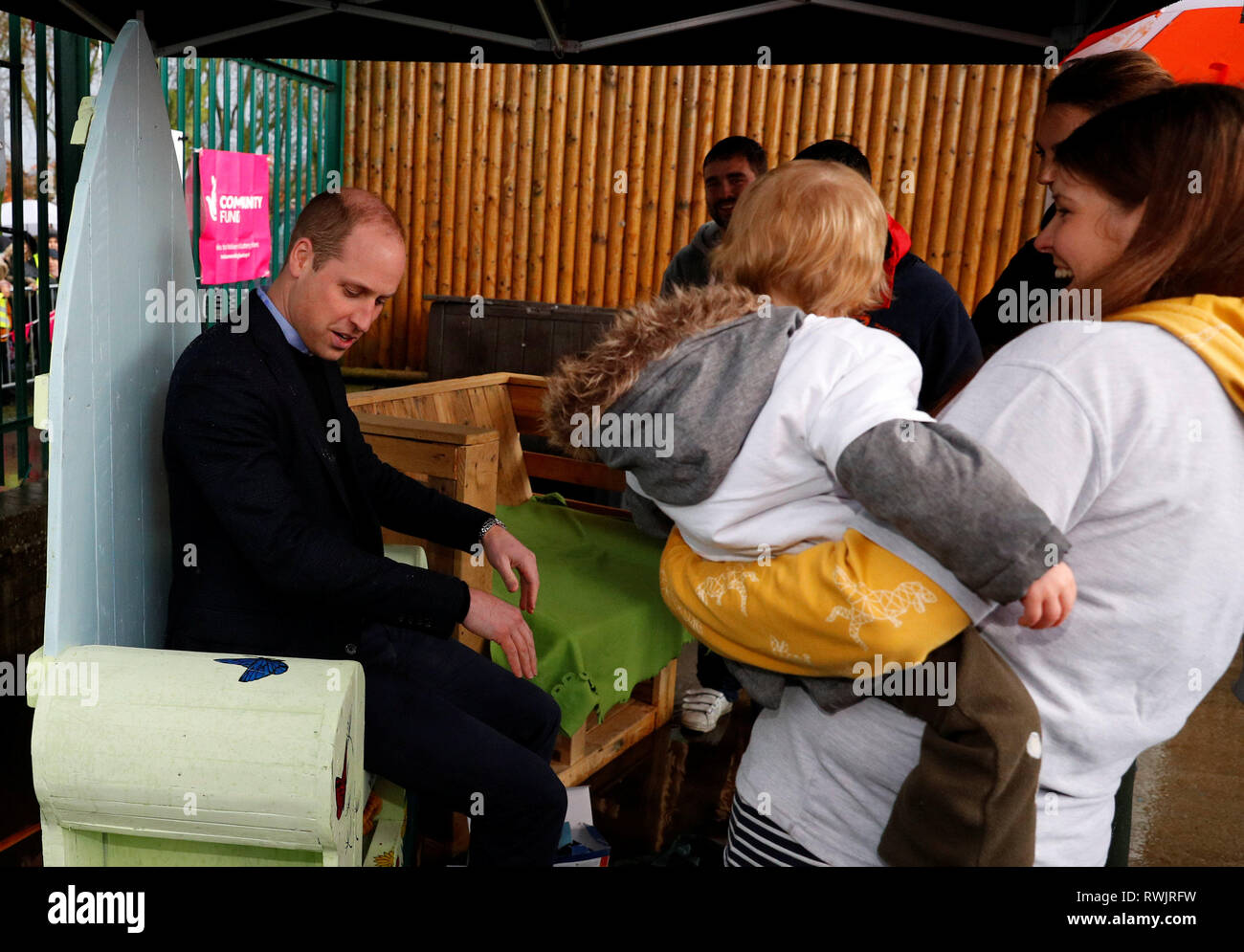The Duke of Cambridge during a visit to Revoe Park in Blackpool, where ...