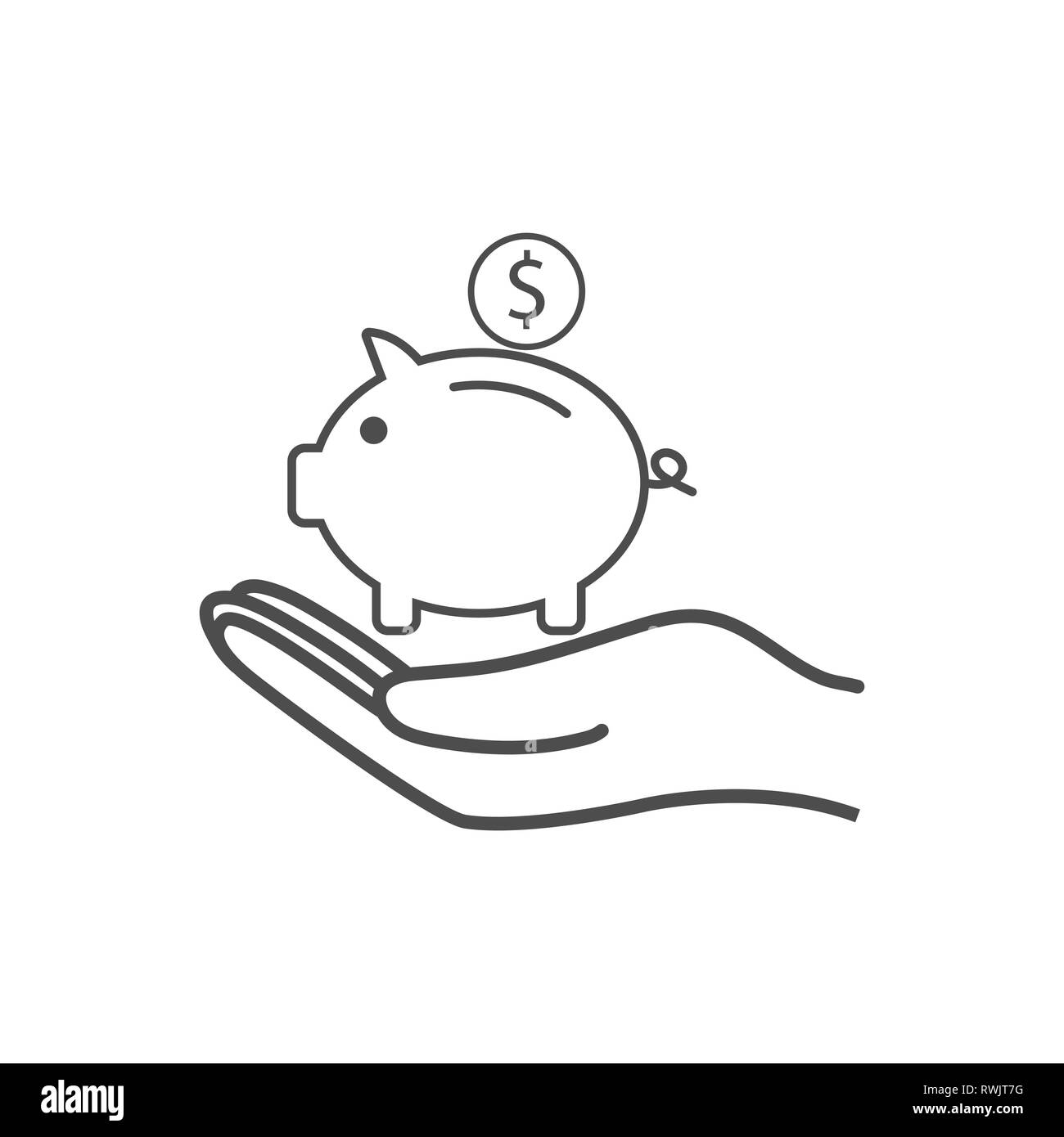 Silhouette money savings pig hi-res stock photography and images - Alamy