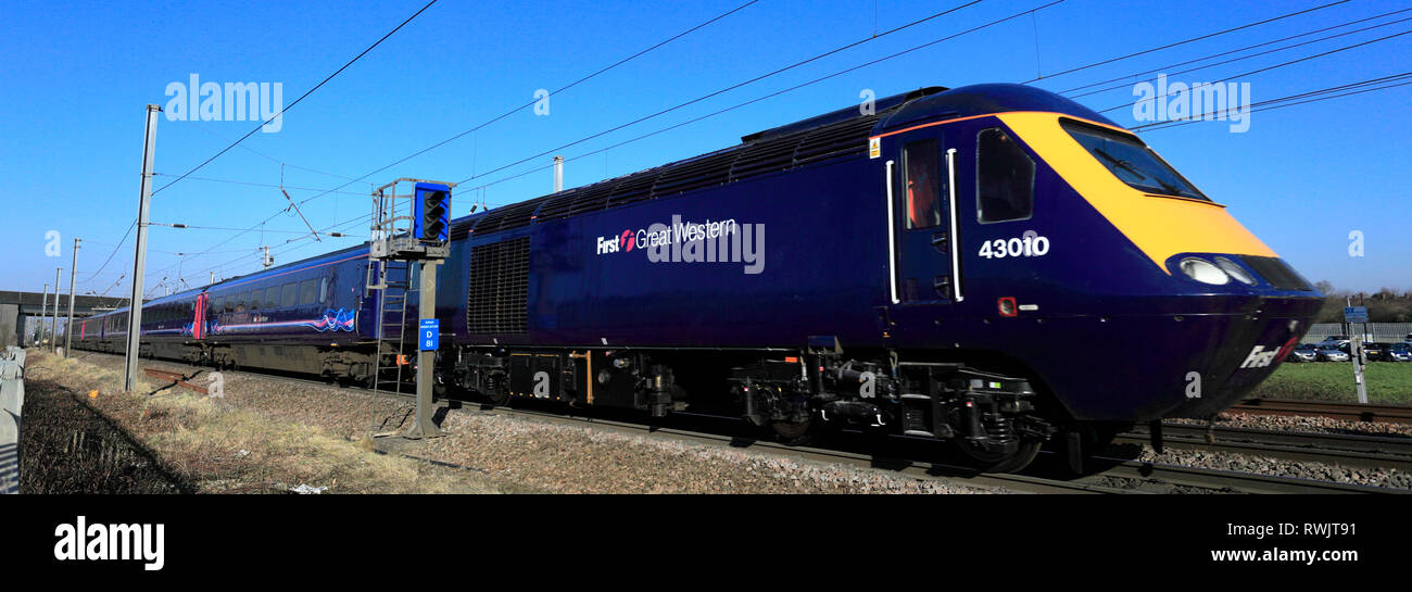 43190 First Great Western trains, East Coast Main Line, Newark on Trent ...