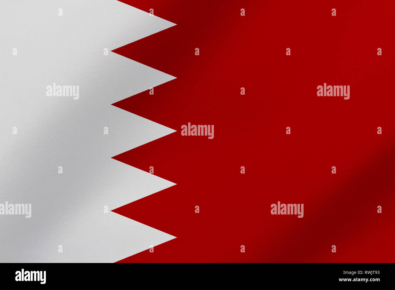 Beautiful Bahrain waving flag illustration Stock Photo - Alamy