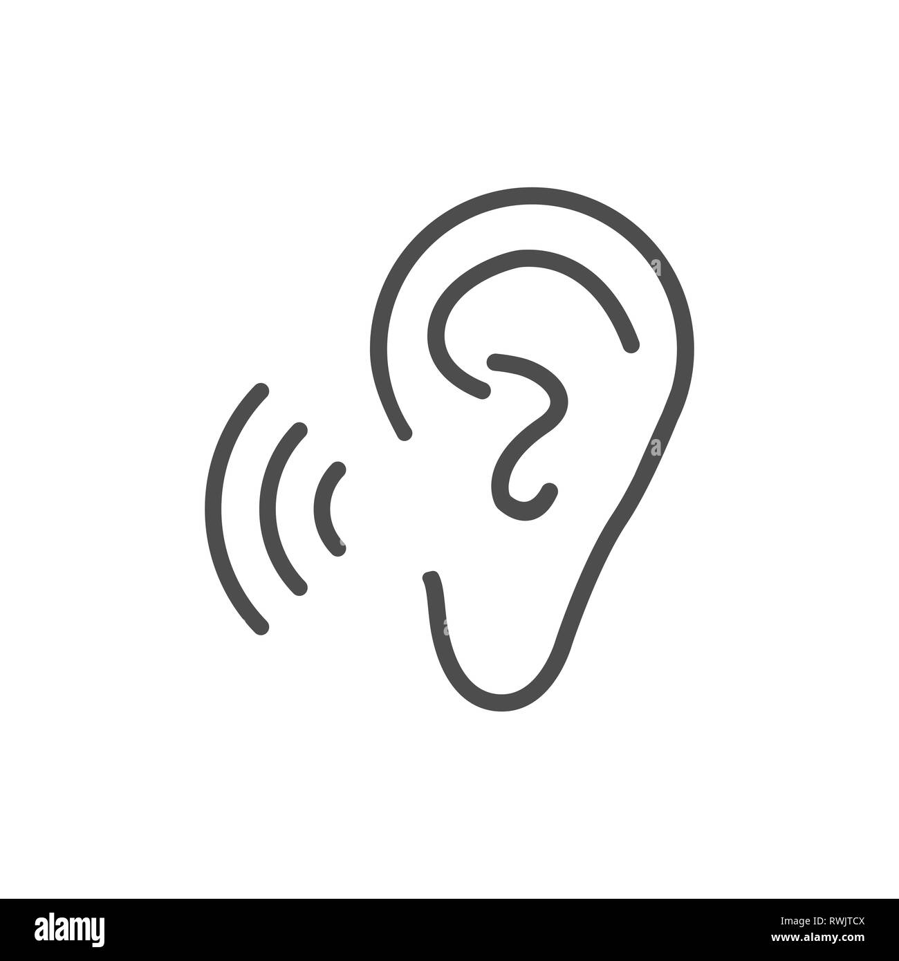 Ear deaf hearing aid Black and White Stock Photos & Images - Alamy