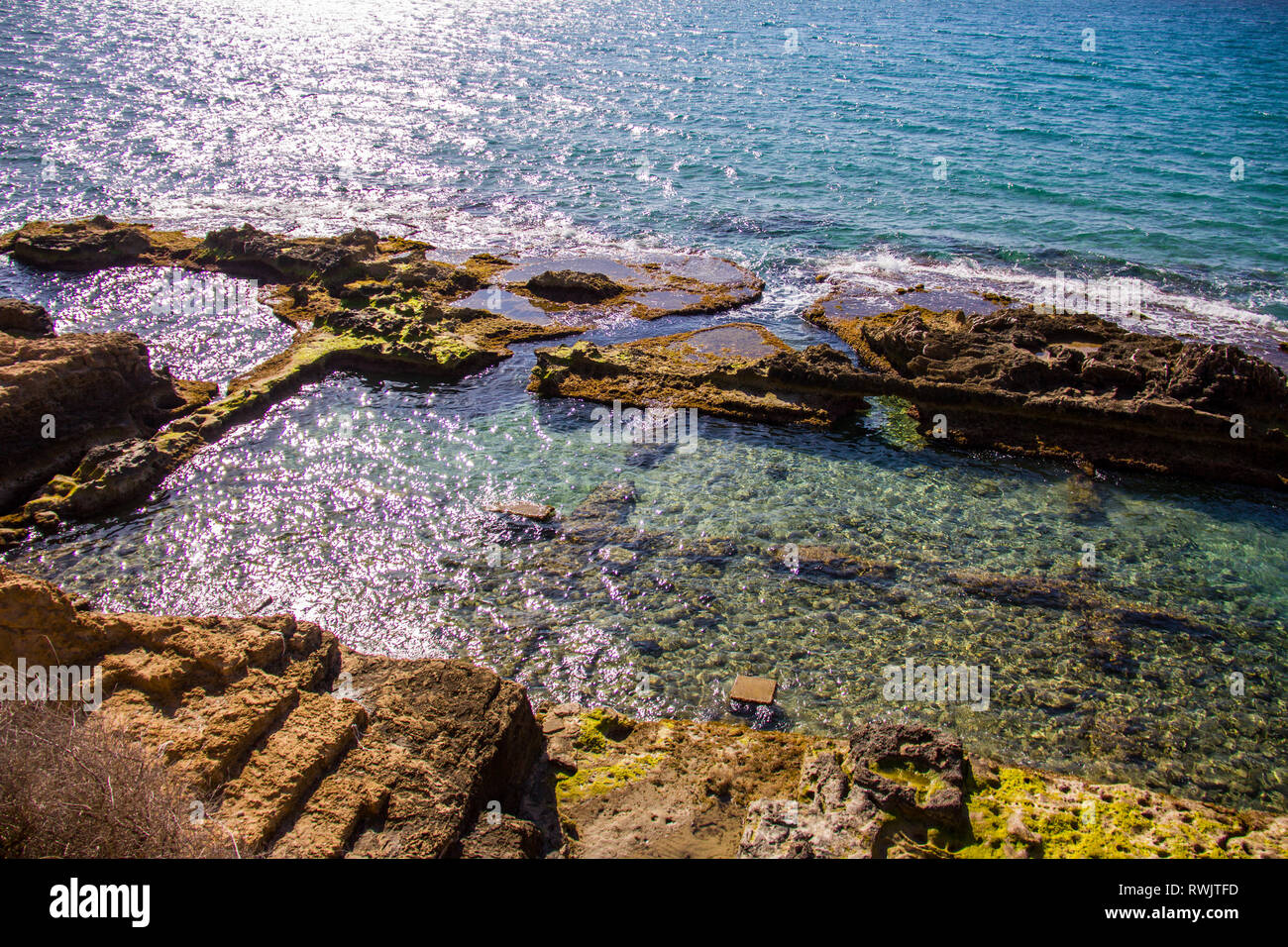 Ancient roman ruins, Banos de la Reina, the Baths of the Queen in Calpe ...