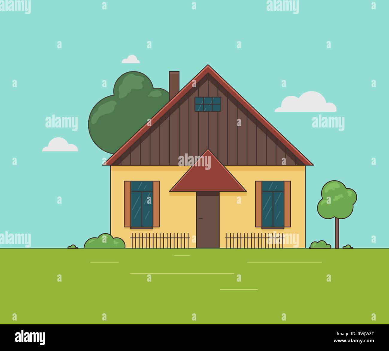 Little brick house Stock Vector Images - Alamy