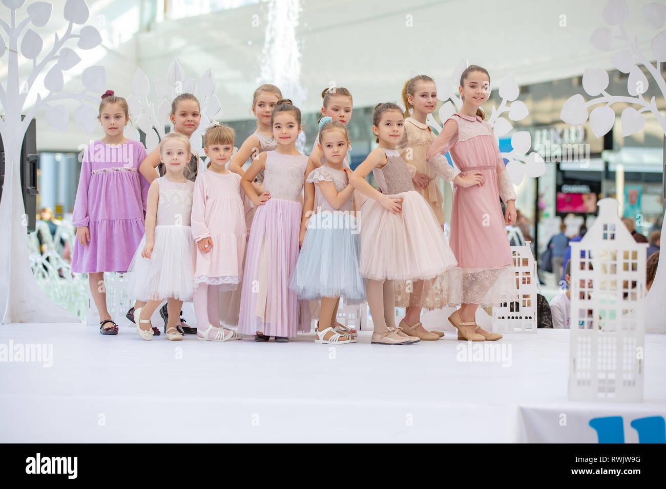 Kyiv, Ukraine March 03.2019. UKFW. Ukrainian Kids Fashion Day. little ...